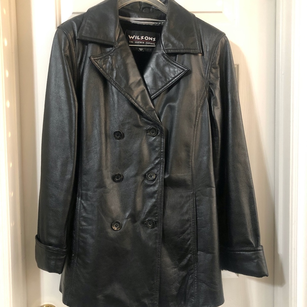 Wilsons Black 100% Leather Jacket Medium - Gem